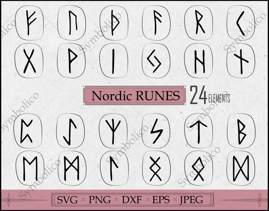 Set Norse Runes Vector Svg Png Nordic Runes Svg Hand Drawn - Etsy UK