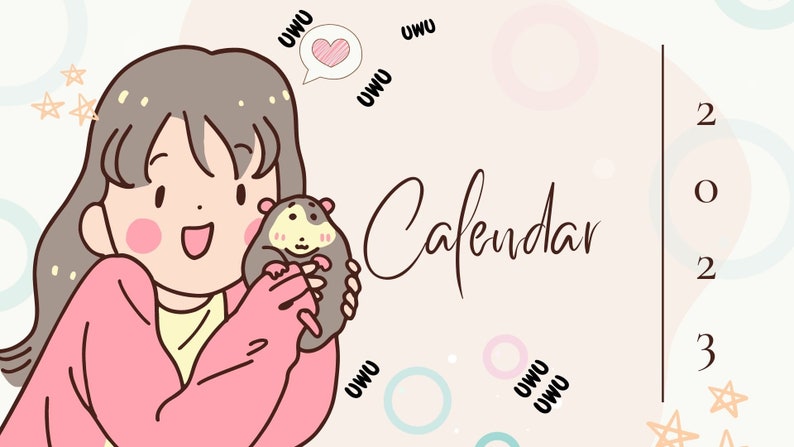 Printable 2023 Calendar Fun UWU Stlye - Etsy