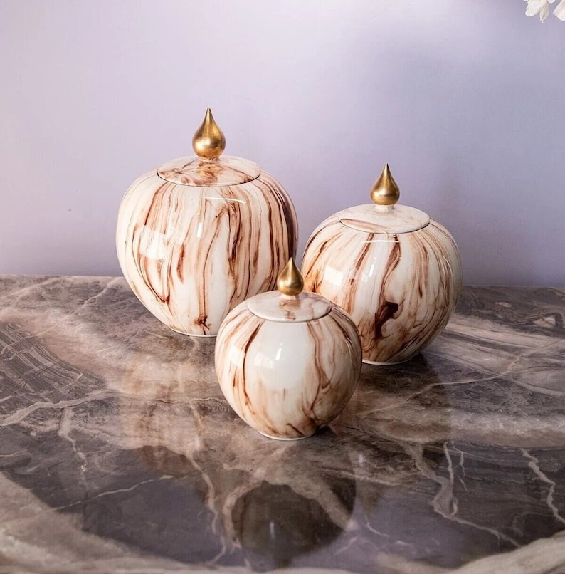 Handmade Ceramic Cube 3-piece Set - Decorative Covered Cube Ensemble ...