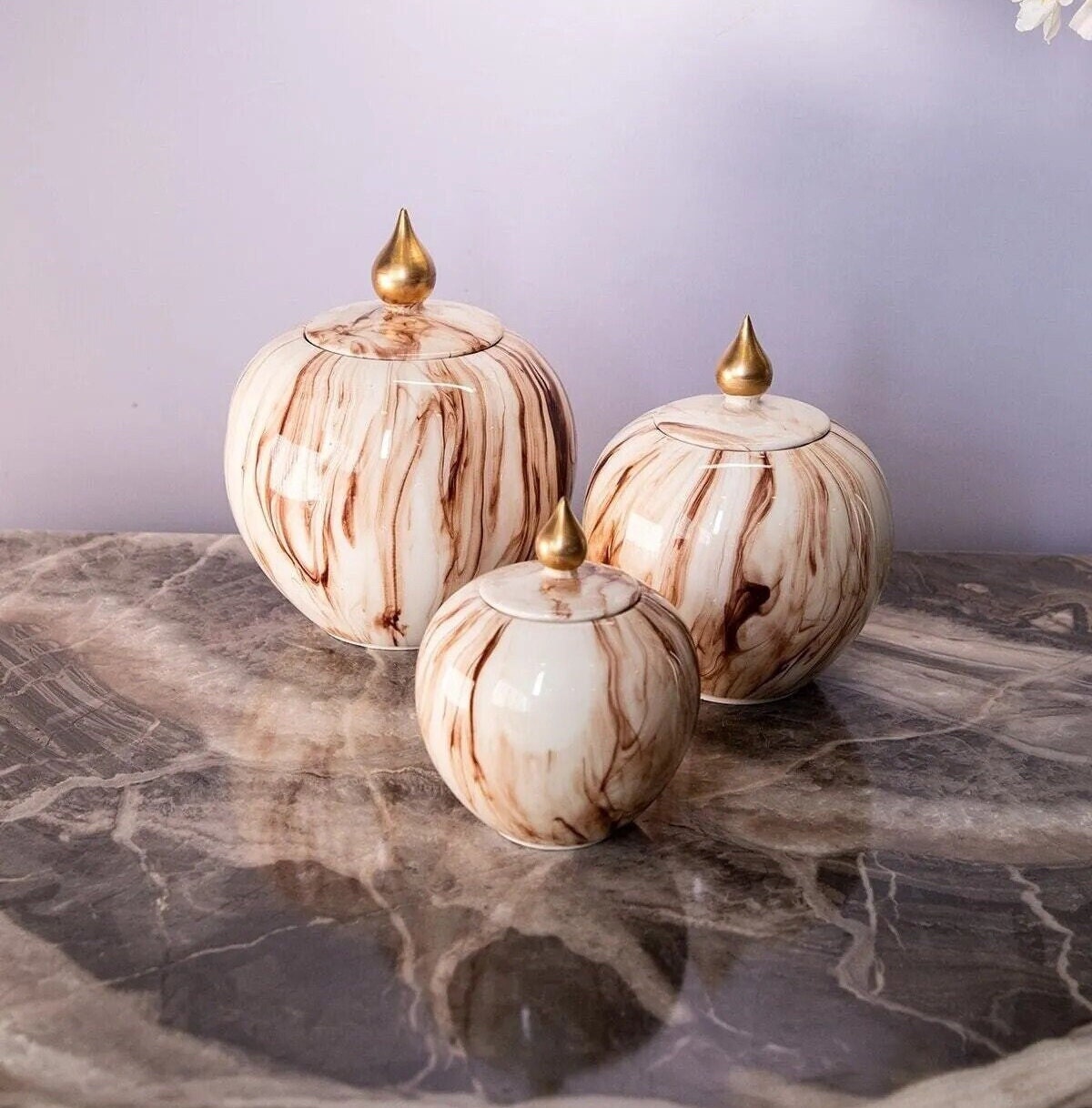 Handmade Ceramic Cube 3-piece Set - Decorative Covered Cube Ensemble ...