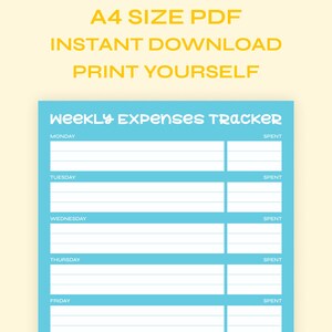 Monthly Budget Planner Printable: Income, Expenses, Savings Tracker (A4 ...