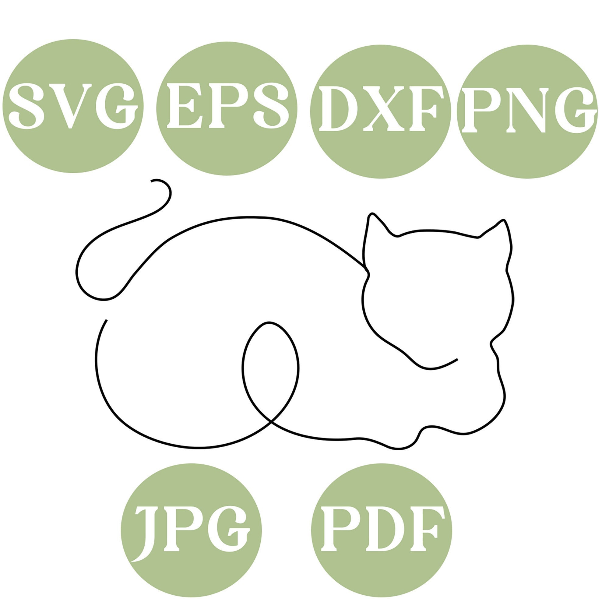 Cat Line Art Drawing INSTANT DOWNLOAD - Etsy