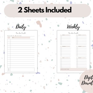 Printable to Do List . Daily Weekly Check List. PDF Digital Editable ...
