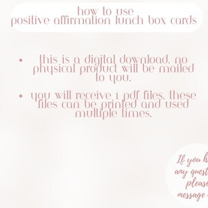 Lunch Box Notes . Printable Positive Affirmation Cards for Kids . Back ...