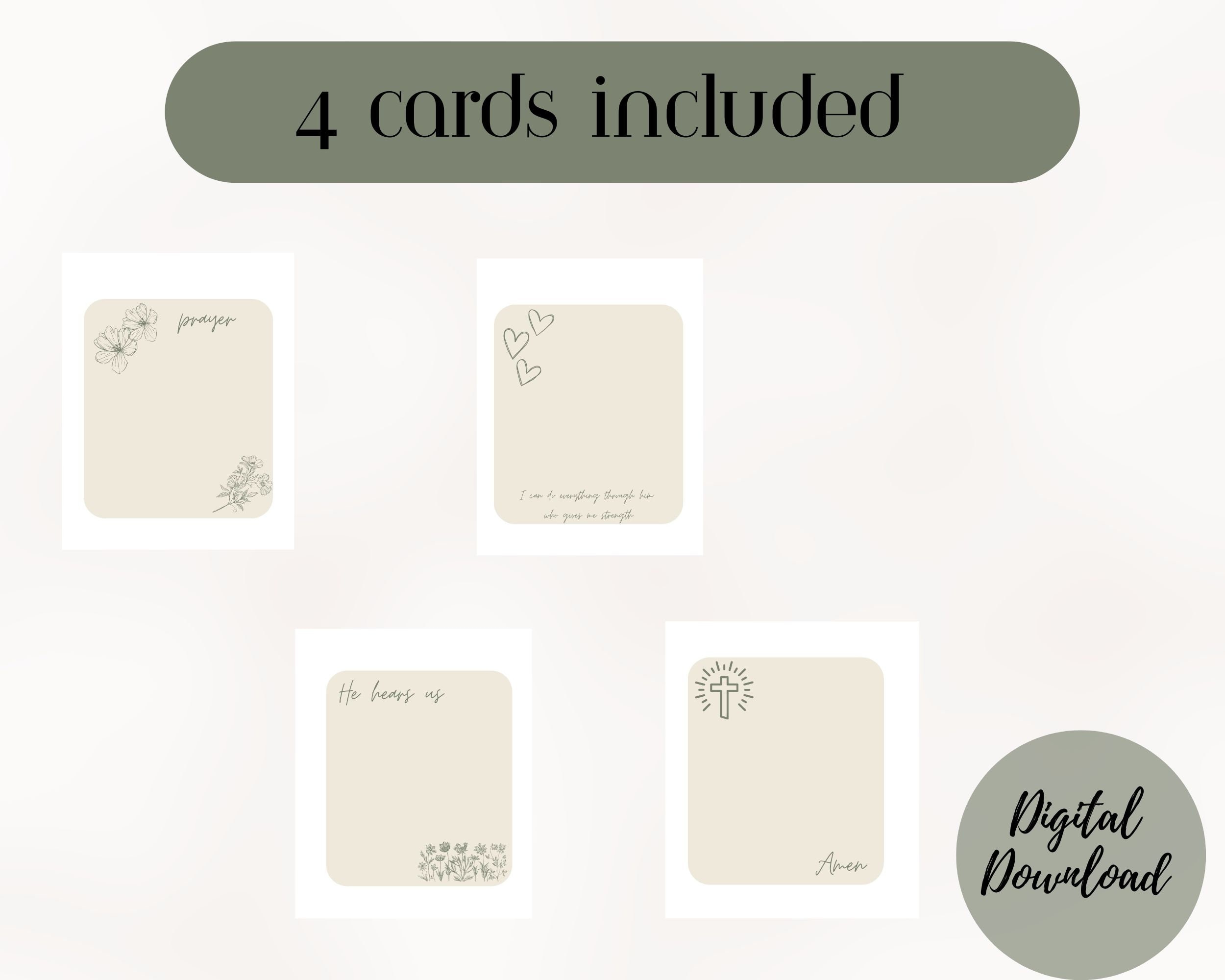 Blank Scripture Cards. Printable Bible Journaling Notecards. Christian ...