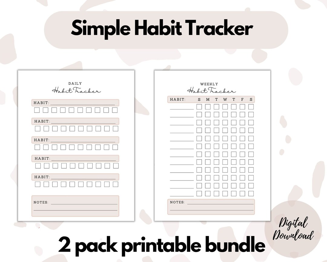 Printable Habit Tracker . Daily & Weekly Tracking. PDF Digital Editable ...