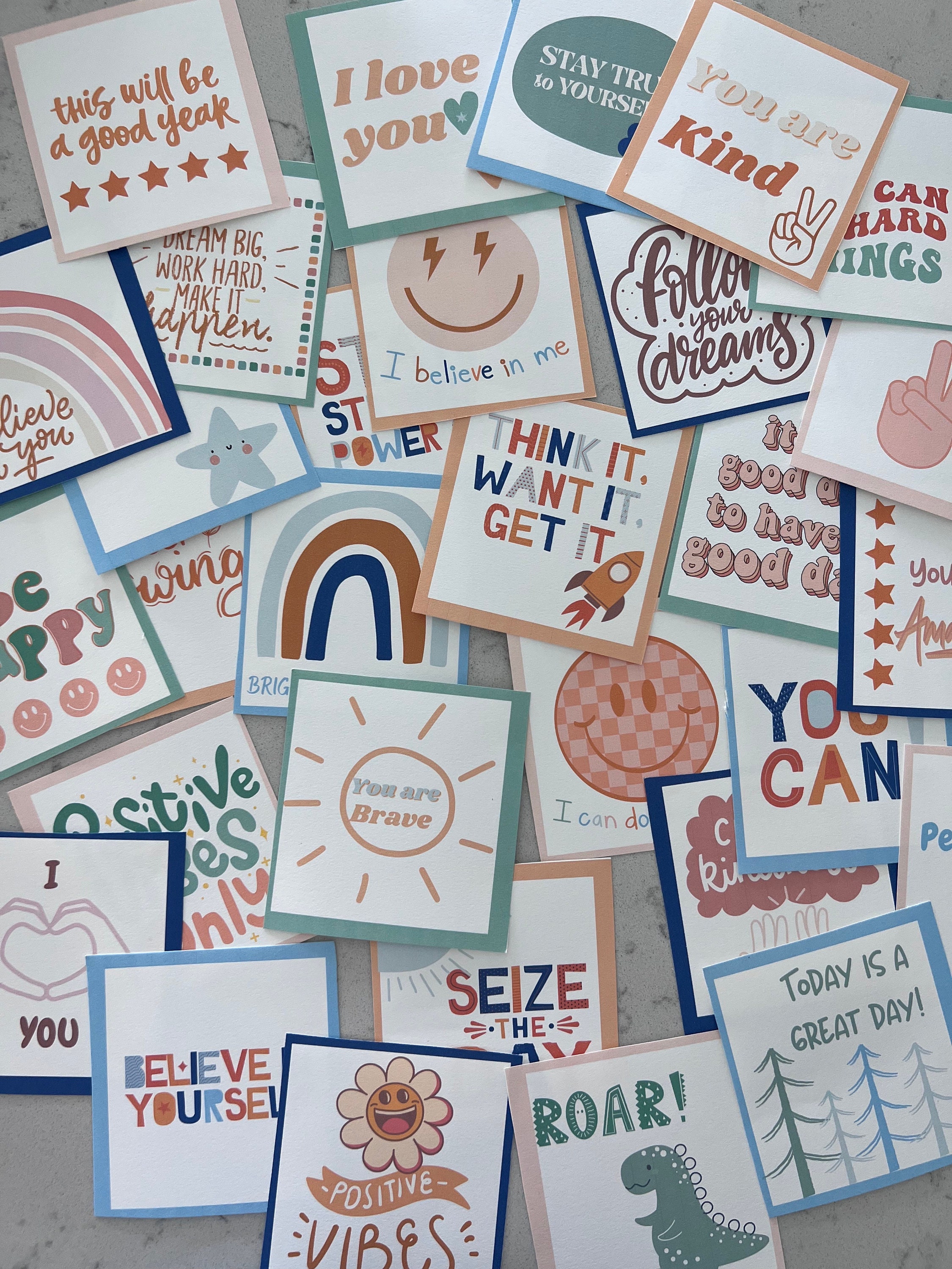 Lunch Box Notes . Printable Positive Affirmation Cards for Kids . Back ...