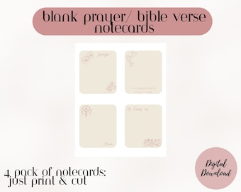 Blank Scripture Cards. Printable Bible Journaling Notecards. Christian ...
