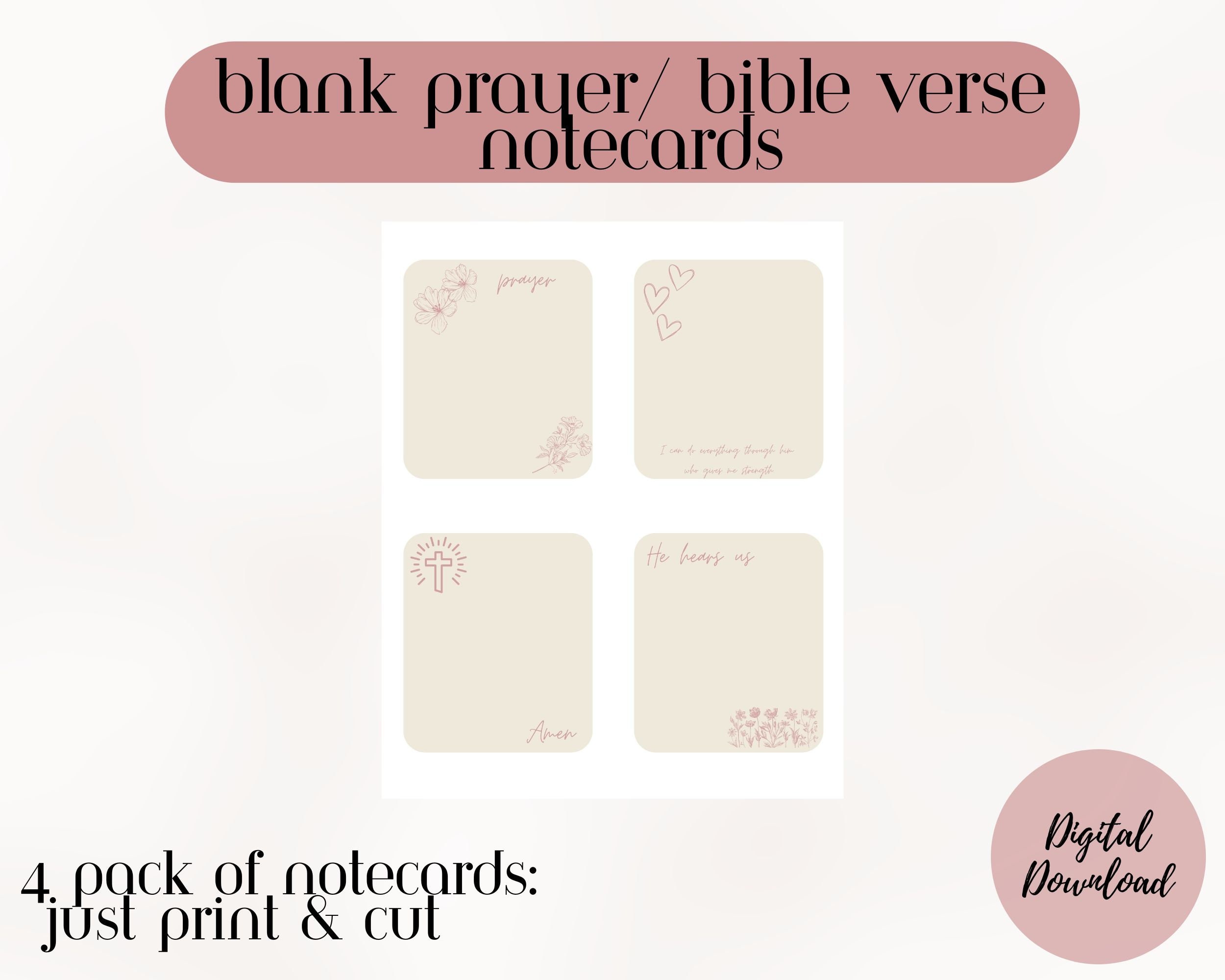 Blank Scripture Cards. Printable Bible Journaling Notecards. Christian ...