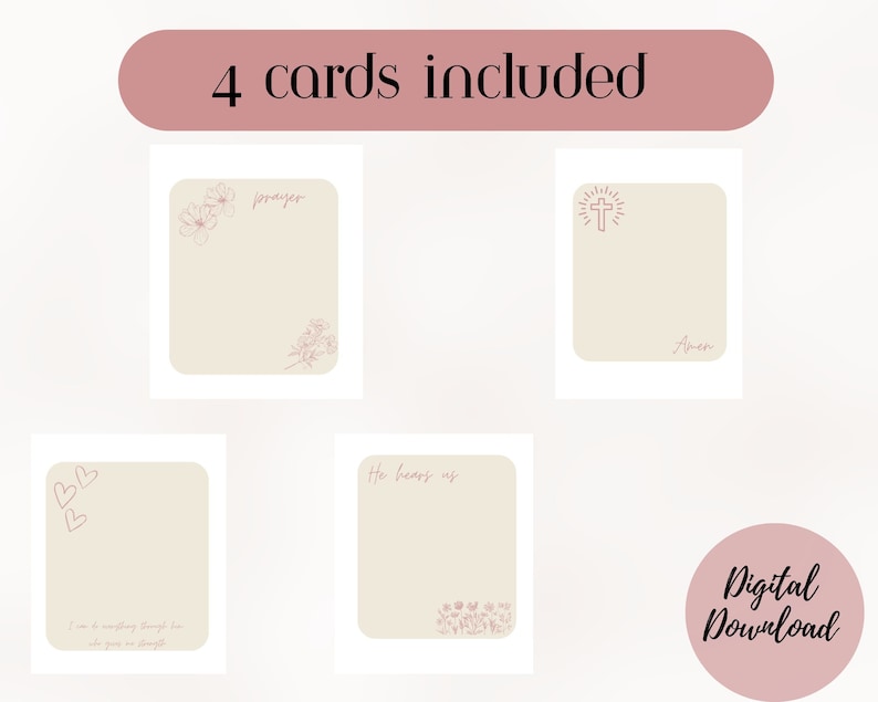 Blank Scripture Cards. Printable Bible Journaling Notecards. Christian ...