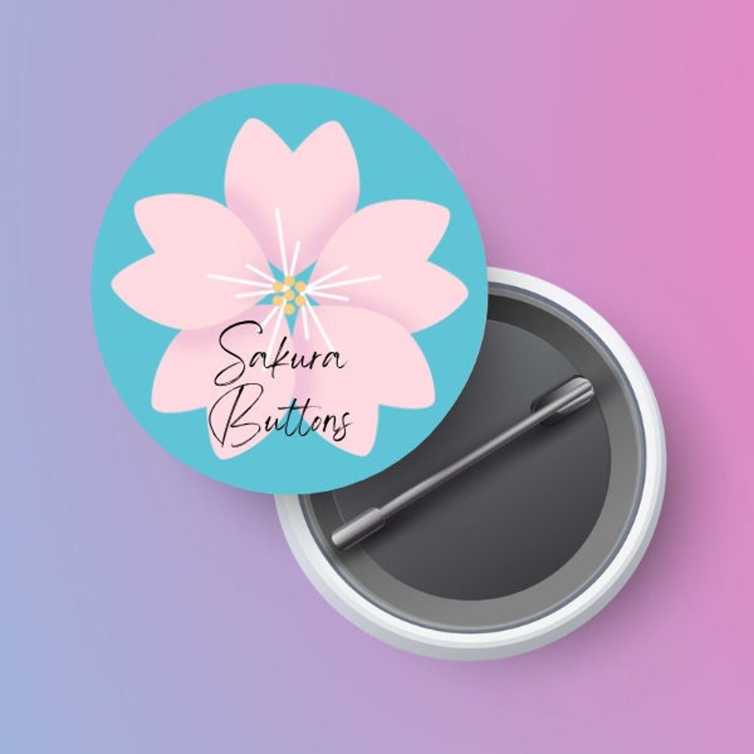 Sakura Buttons Official Logo 1" Pin - Etsy