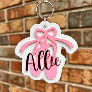 Ballet Slipper Bag Tag | Backpack Tag | Ballerina | Dance | Keychain ...