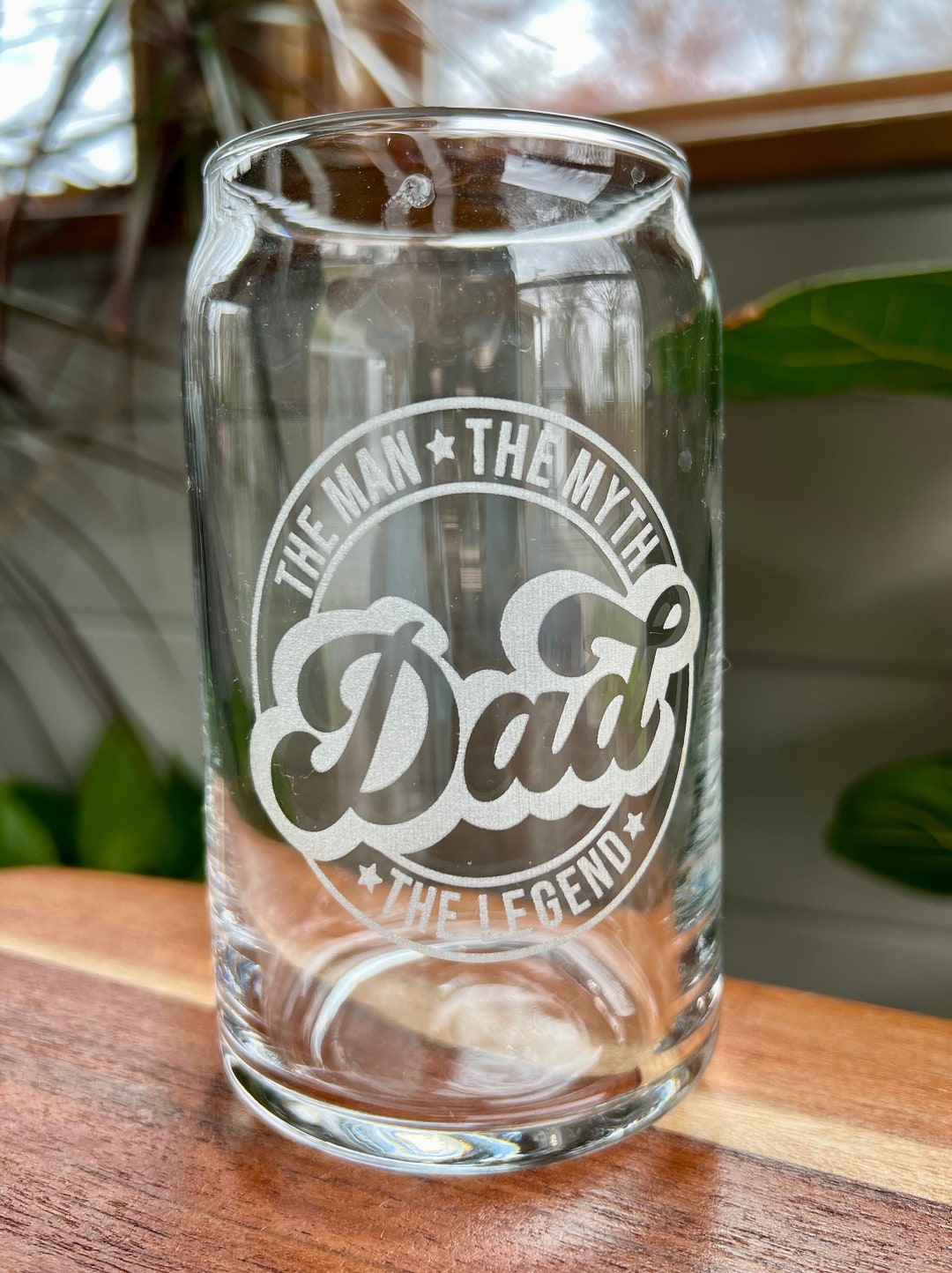 Personalized Beer Can Glass W/ Optional Bamboo Lid/straw | Ice Coffee ...