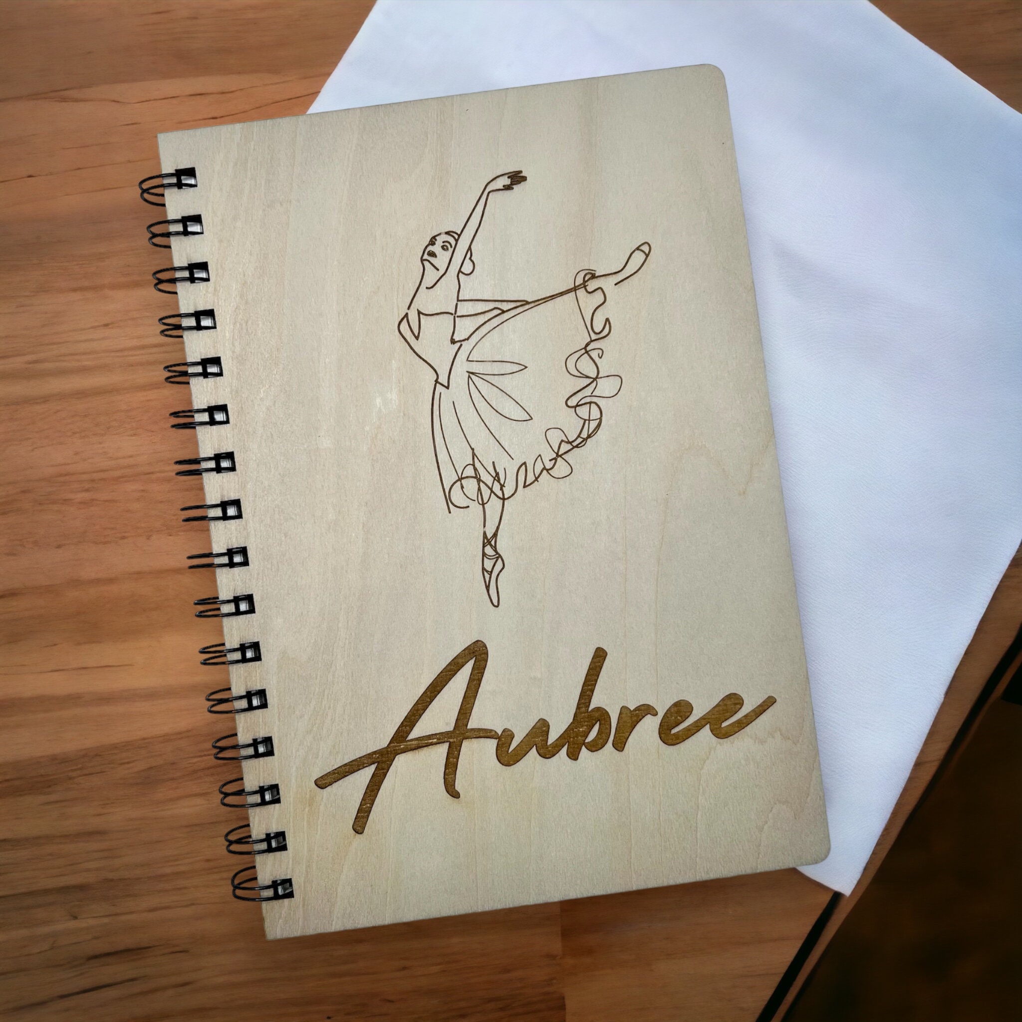 Personalized Spiral Bound Notebook and Engraved Ink Pen, Engraved Wood ...