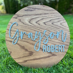 3D Custom Round Name Nursery Sign, Baby Shower Decor, Gift Sign - Etsy