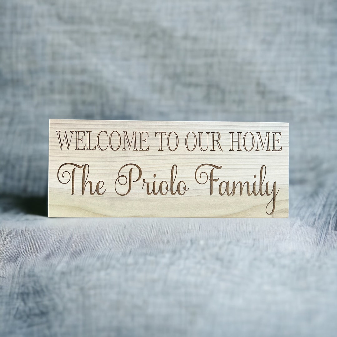 Last Name Welcome Sign, Welcome Home Sign, Personalized Wood Entry Sign ...