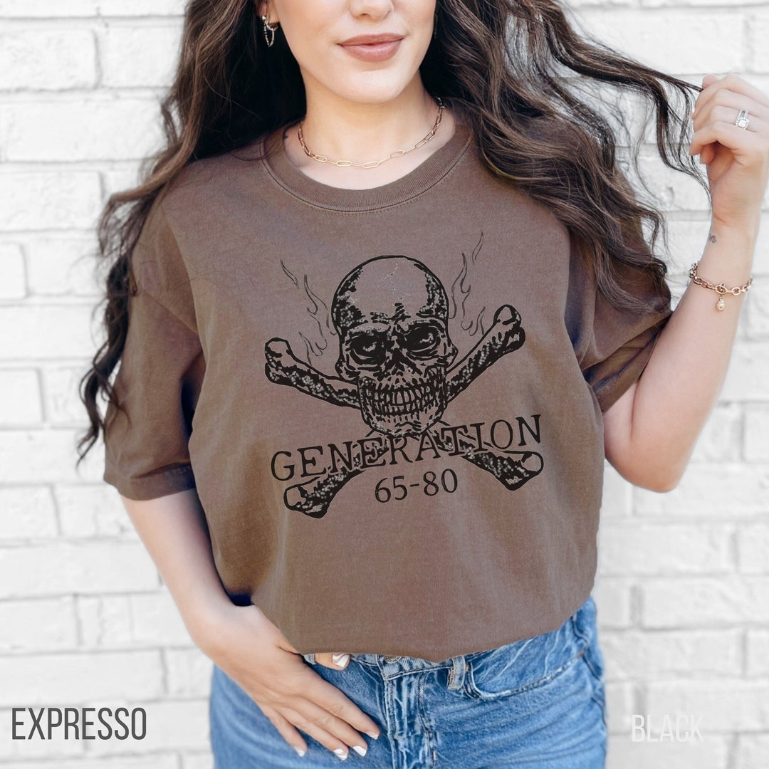 Comfort Colors Gen X Skull Shirt, 80s 90s Retro Vintage Grunge Tee ...