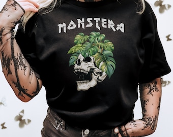 Monstera Shirt for Plant Lovers, Comfort Colors Crewneck Skull Planter ...