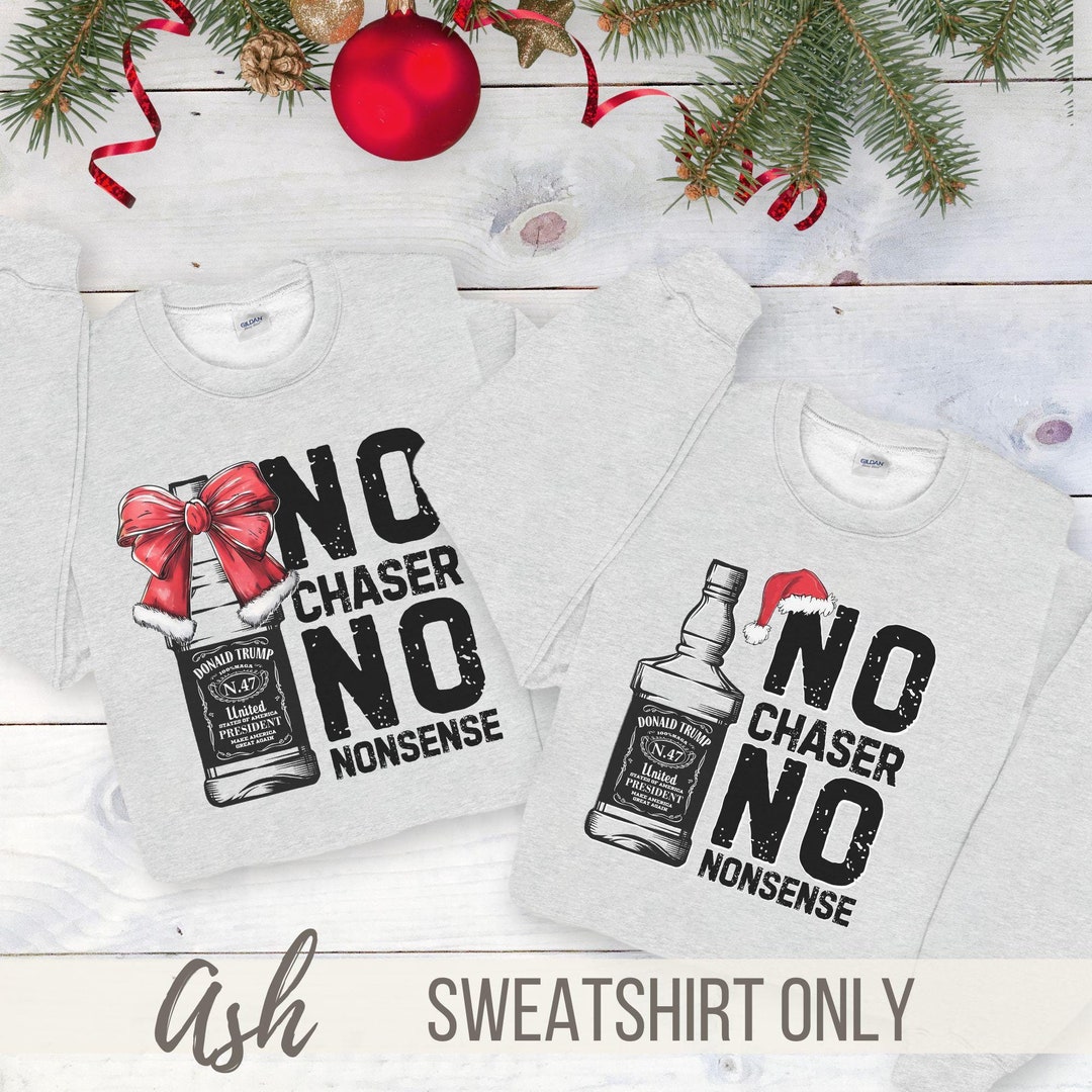 Matching Couples Maga Christmas Trump Sweatshirt, Holiday Bow Whiskey ...