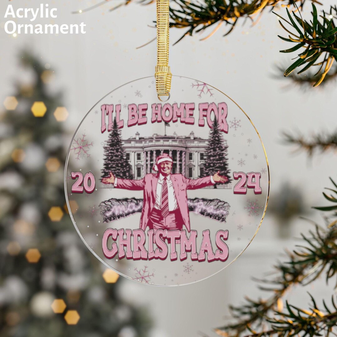 Funny Pink Christmas Trump Ornament, Conservative Voter Gift, Holiday ...