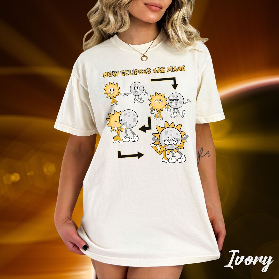 Retro Mascot Solar Eclipse T-shirt, Comfort Colors Sun Moon Cartoon ...