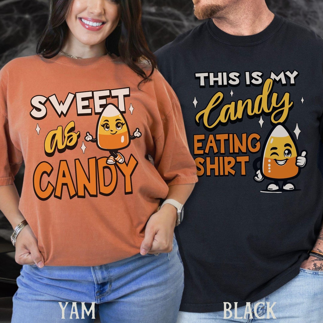 Couples Halloween Costume Matching Shirts, His Hers Candy Corn Mascot ...