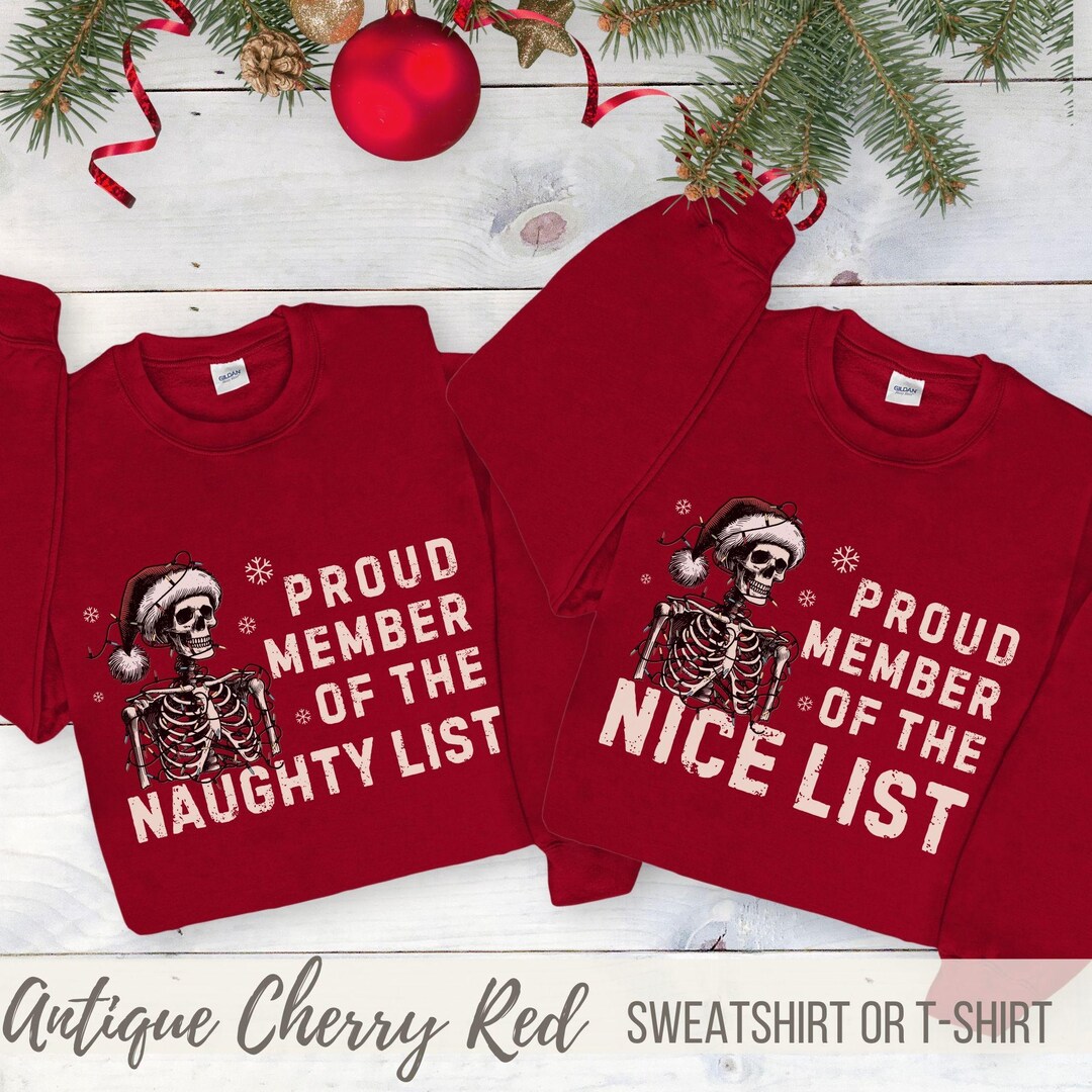 Inappropriate Nice Naughty List Matching Couples Christmas Sweatshirts ...
