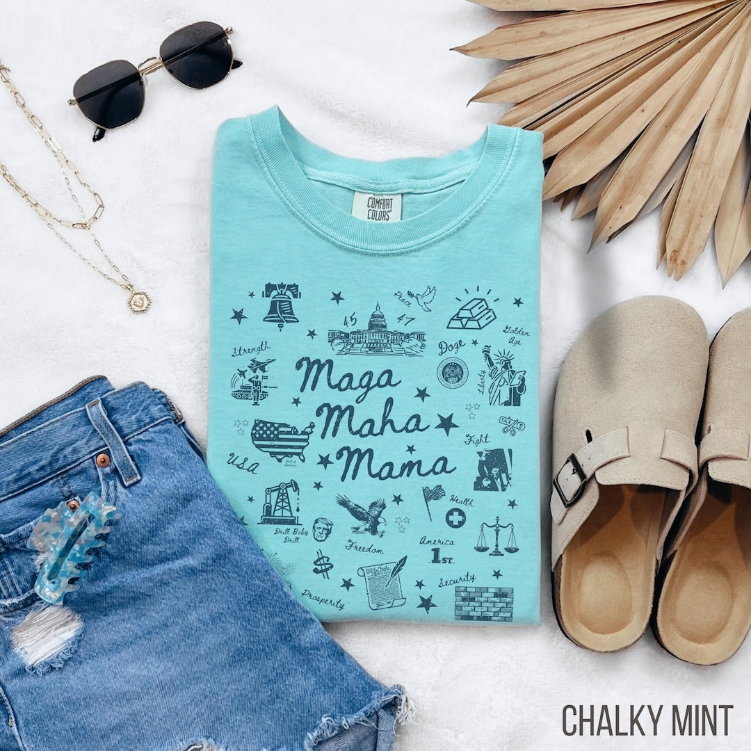 Trump Mama Shirt, Doodle Art Maga Maha Mama Shirt, Patriotic Mom Shirt ...