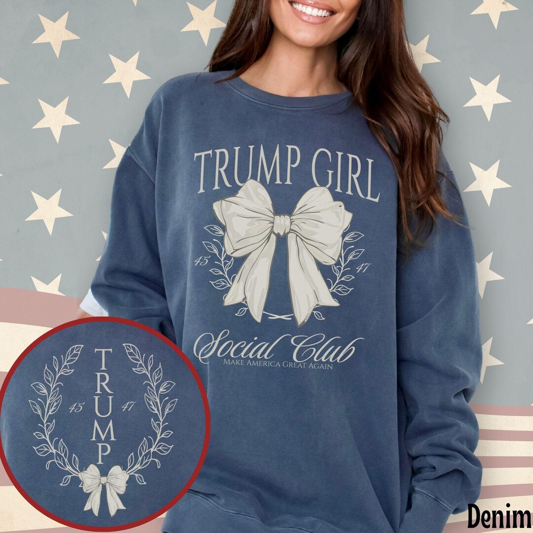 Trump Girl Coquette Social Club Bow Shirt, Election 2024 Pro Trump ...