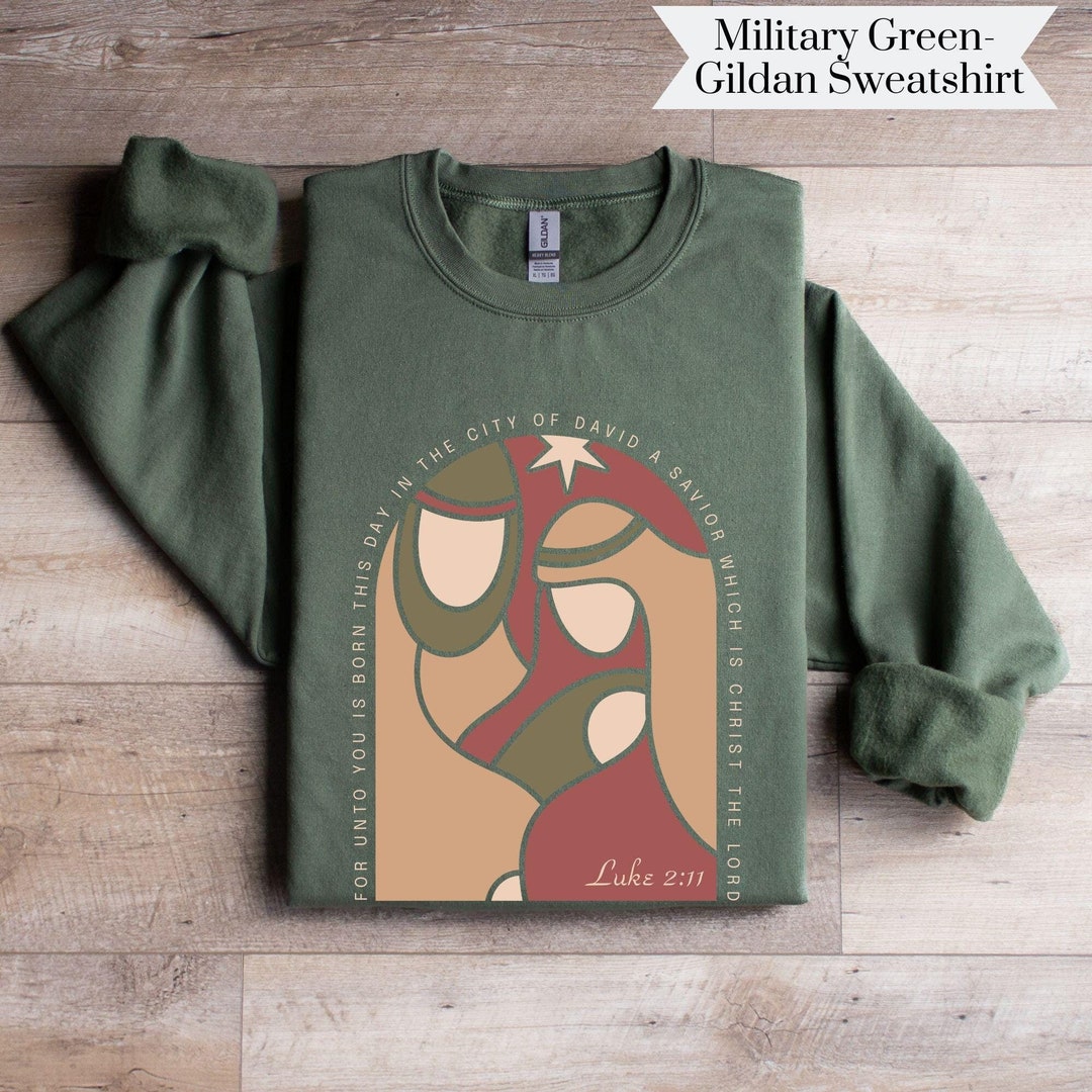 Christian Christmas Nativity Scene Sweatshirt, Religious Holiday Shirt ...