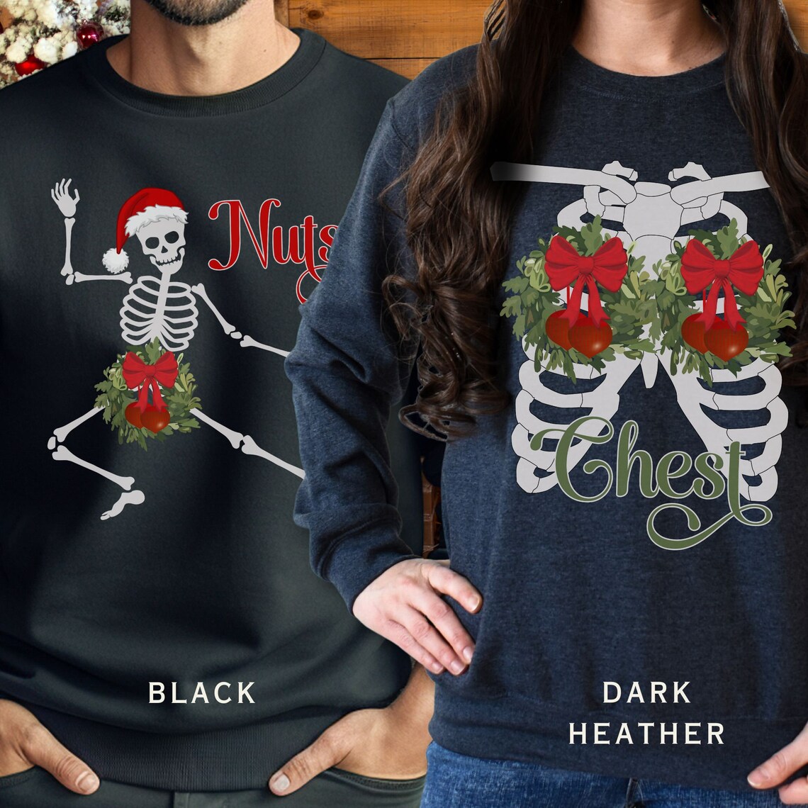 Couples Christmas Shirts Chest Nut, Chest Nut Christmas Shirt, Raunchy ...