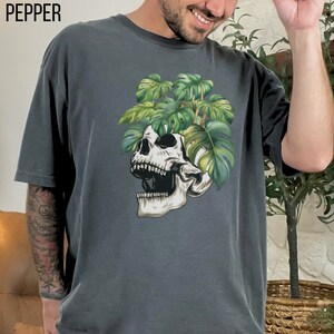 Monstera Shirt for Plant Lovers, Comfort Colors Crewneck Skull Planter ...