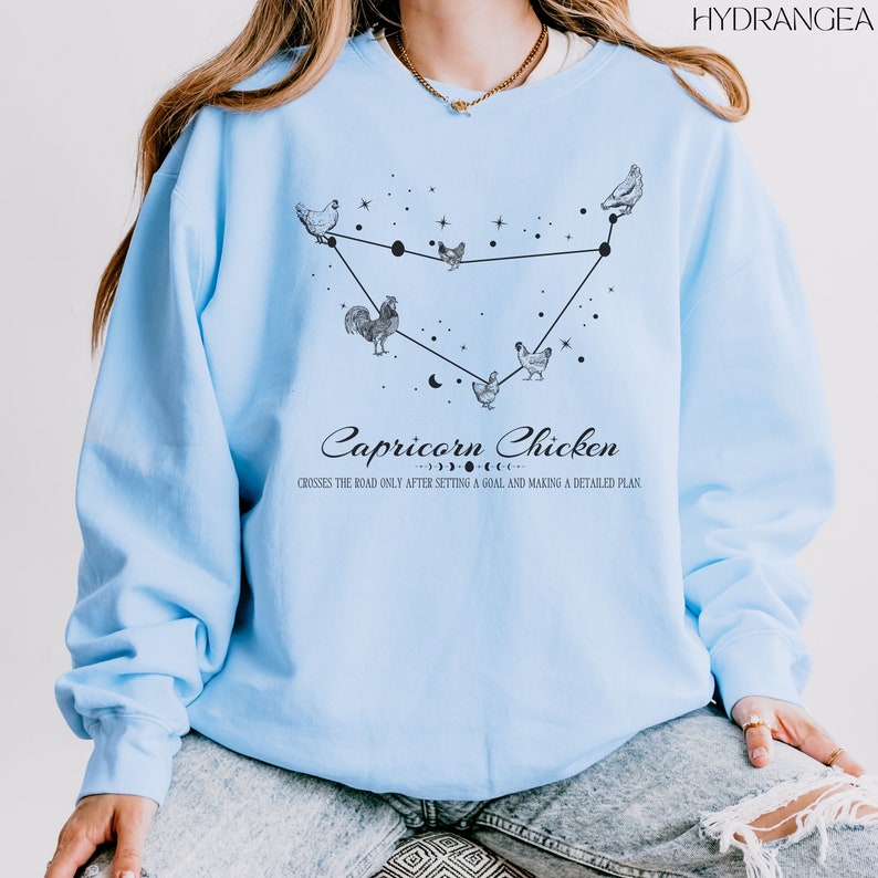 Zodiac Sign Capricorn Farm Chicken Shirt, Celestial Sweatshirt, Dec Jan ...