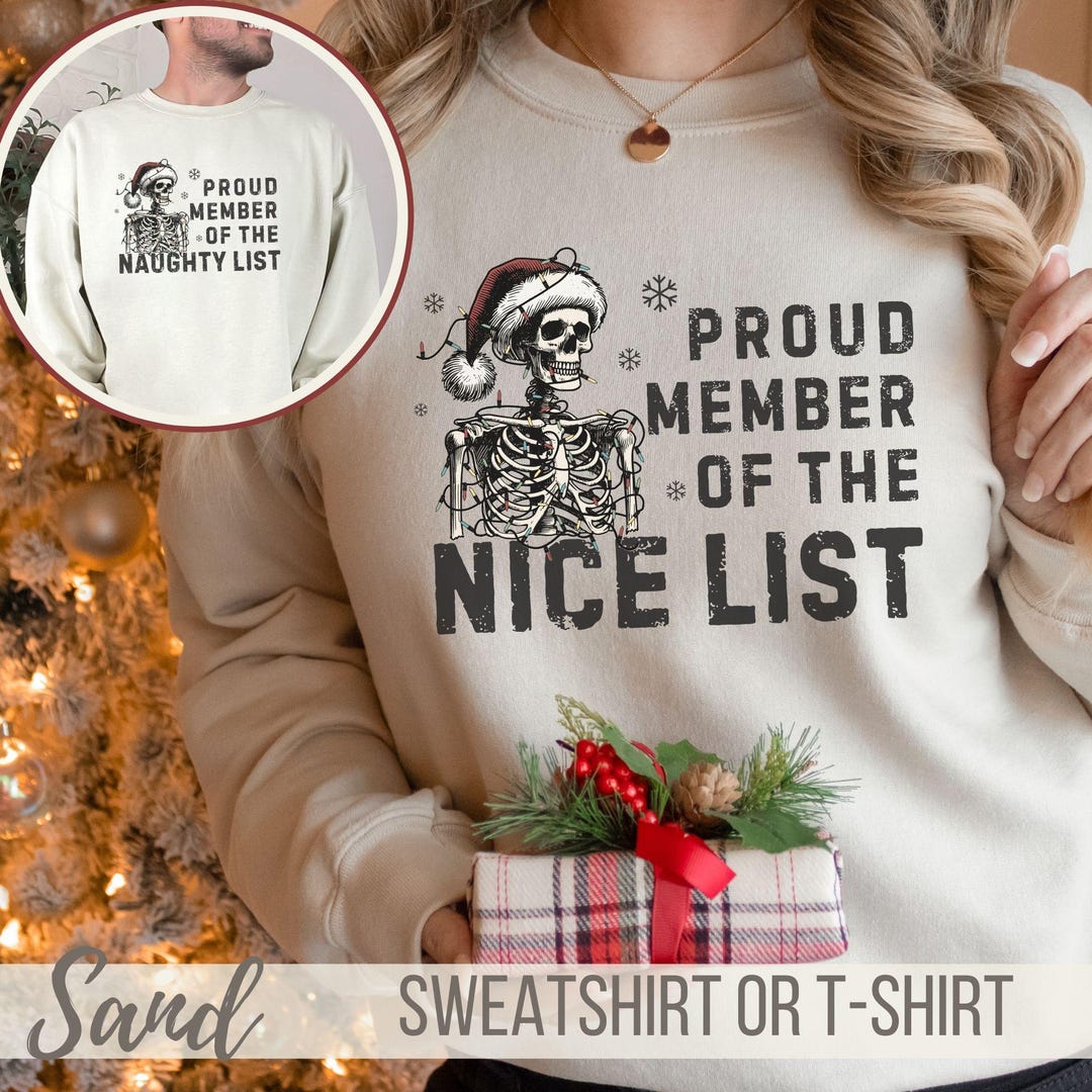 Inappropriate Nice Naughty List Matching Couples Christmas Sweatshirts ...