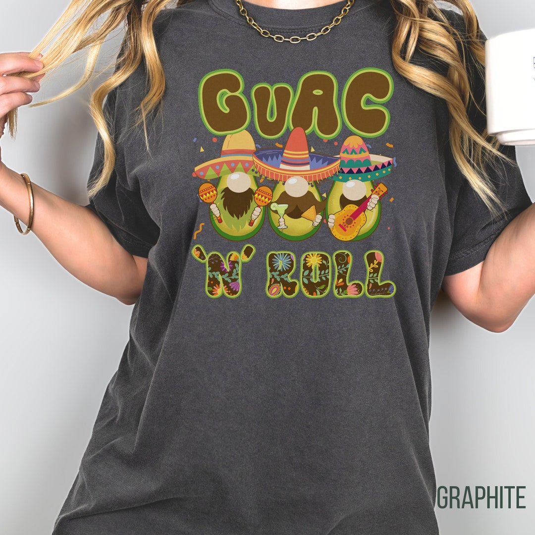 Guac and Roll Cinco De Mayo Comfort Colors Tshirt, Avocado Gnomes ...