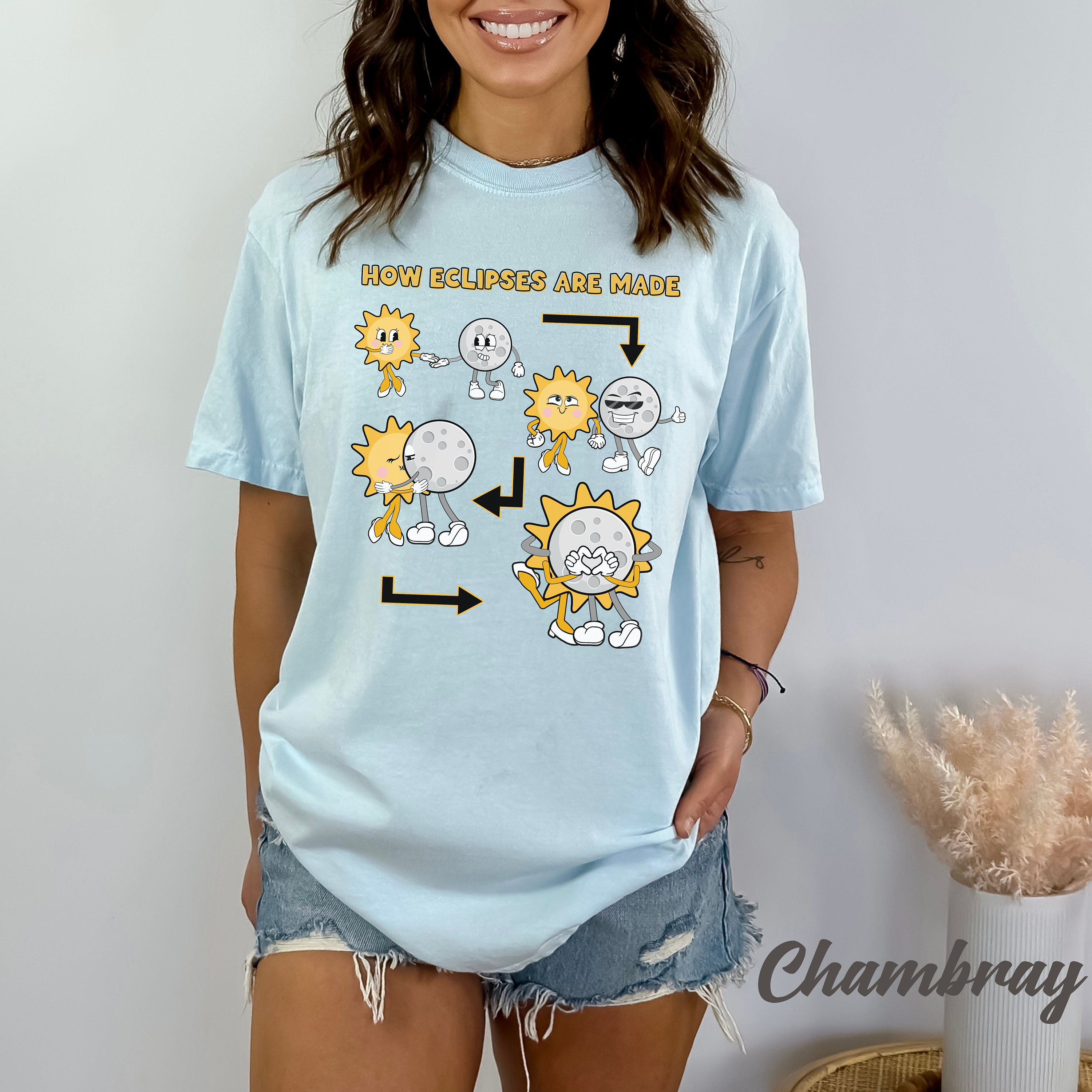 Retro Mascot Solar Eclipse T-shirt, Comfort Colors Sun Moon Cartoon ...