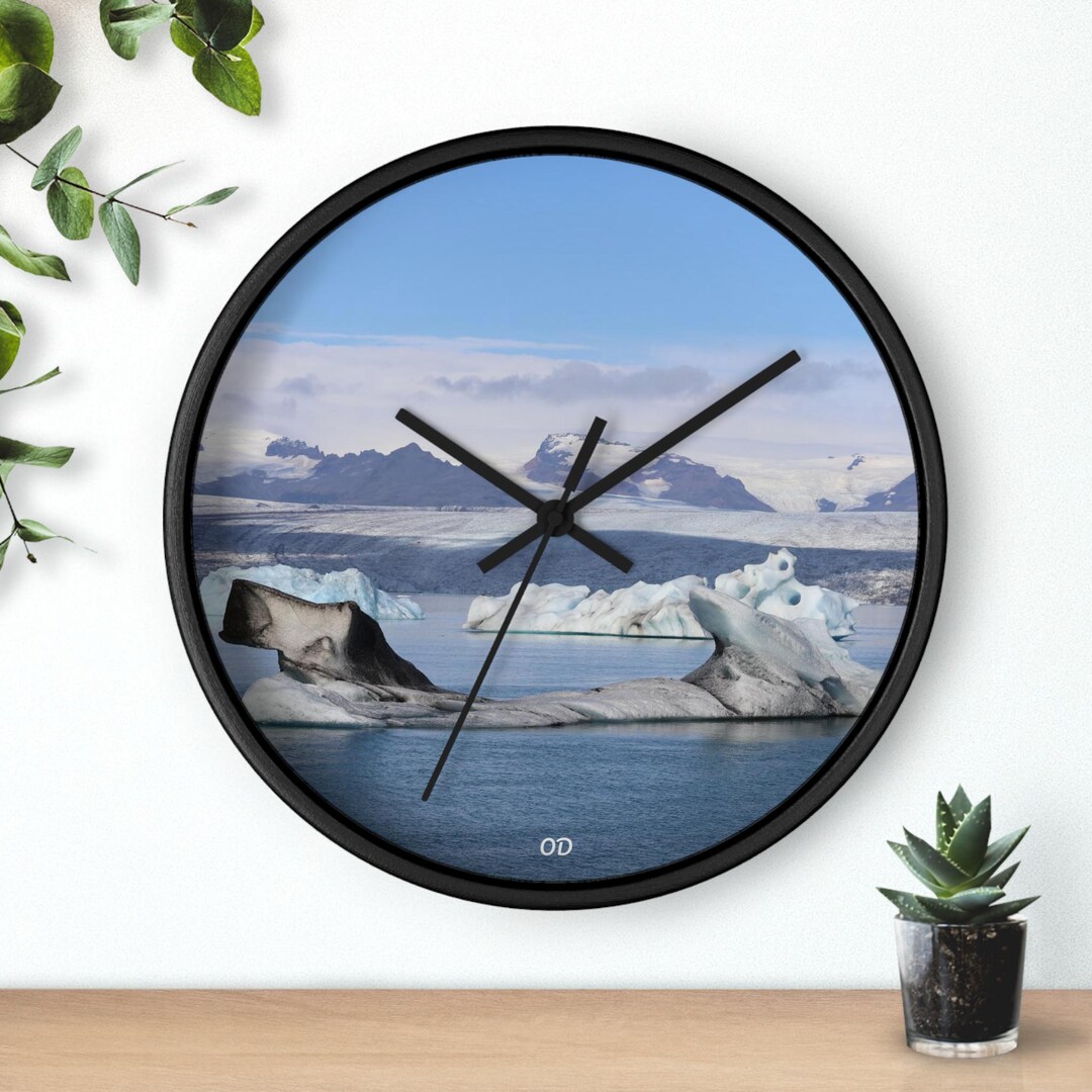 Wall Clock Icy Landscape of Iceland: Original No Filter Photograph ...