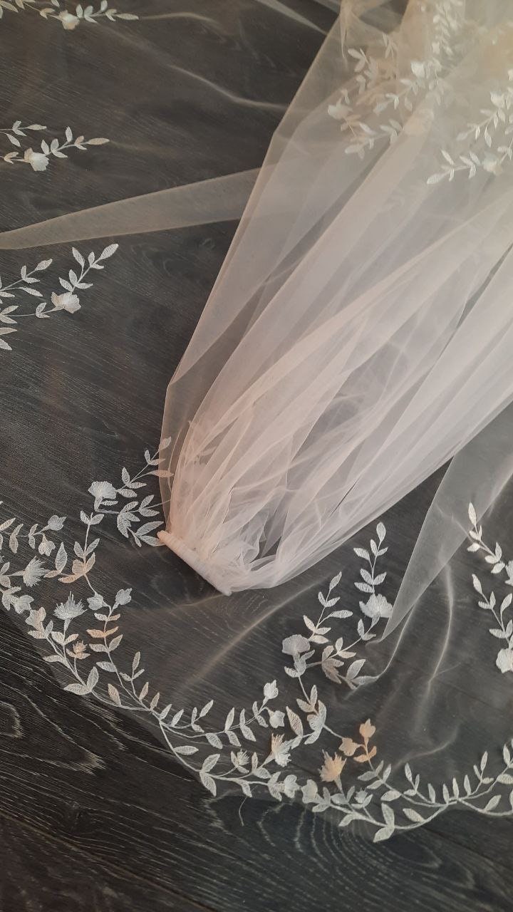 Elegant Modern Veil: Two-tiered Beauty With Exquisite - Etsy