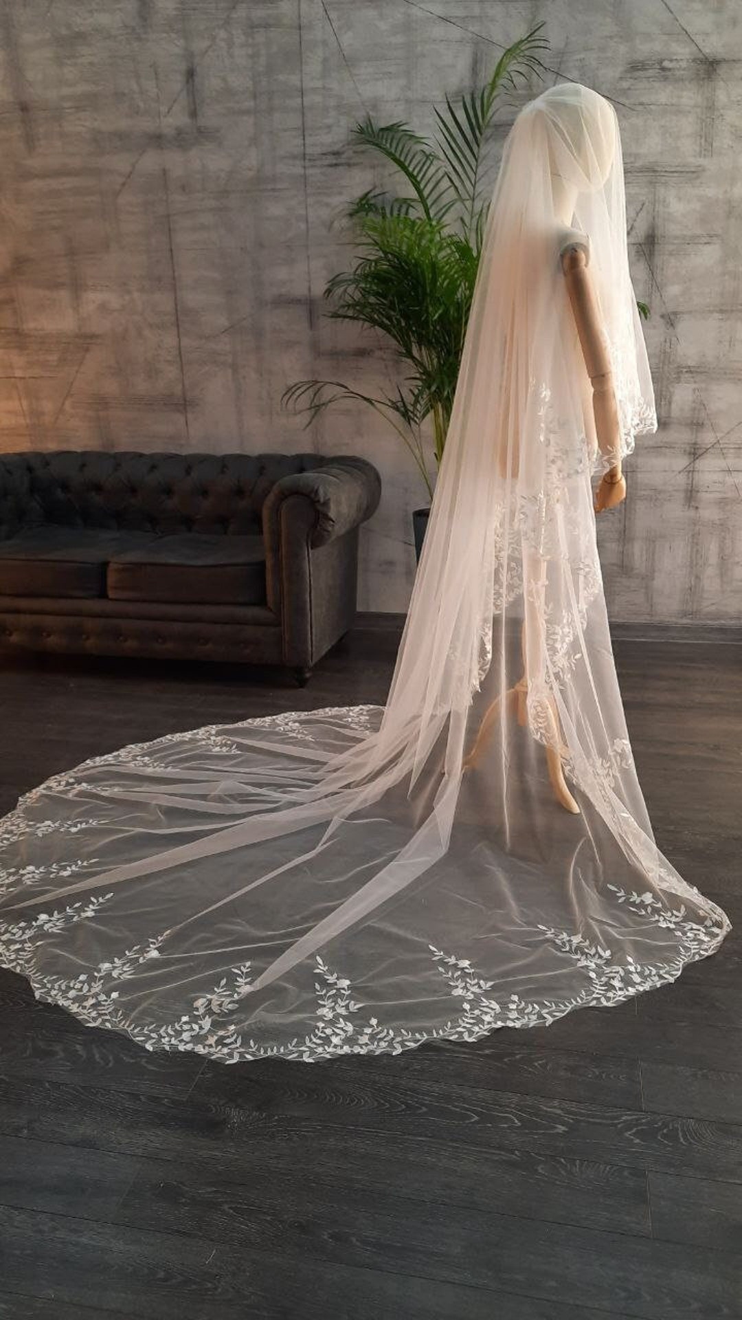 Elegant Modern Veil: Two-tiered Beauty With Exquisite - Etsy