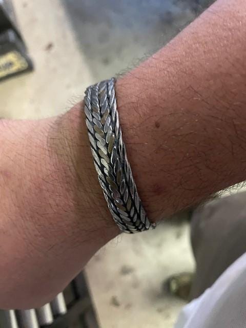 Mixed Material Welding Wire Cuff Bracelet - Etsy