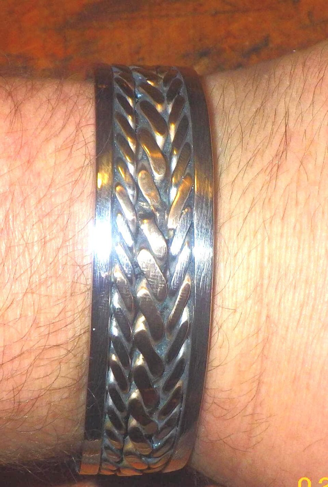 Twisted Welding Wire Cuff Bracelet - Bronze Center - Etsy