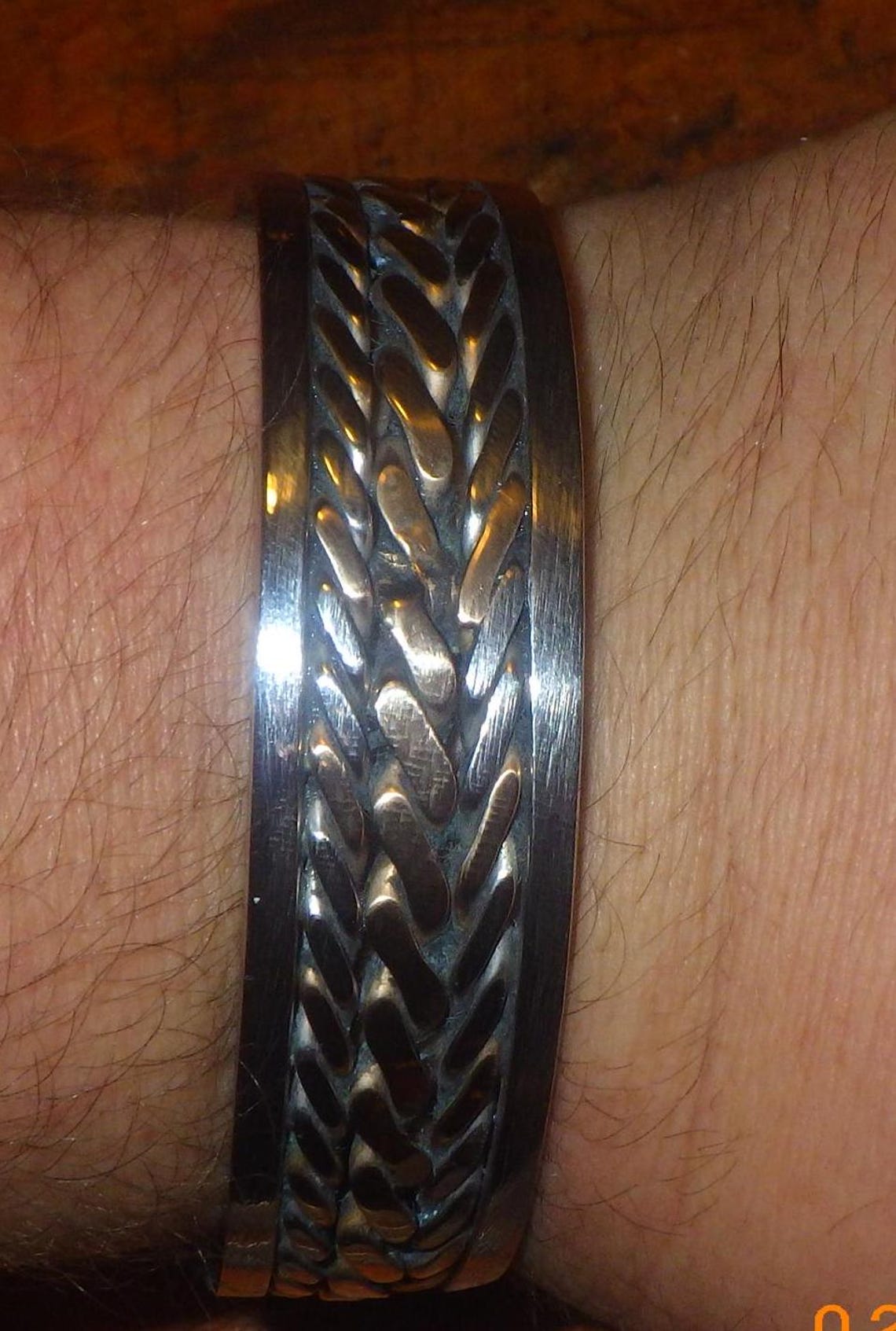 Twisted Welding Wire Cuff Bracelet - Bronze Center - Etsy