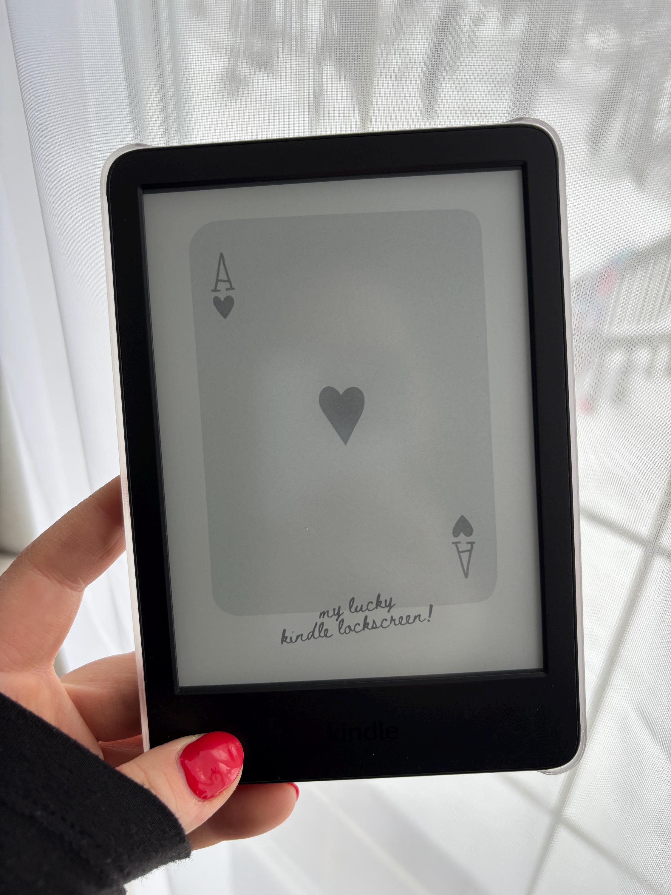 Kindle Lock Screen Ace of Hearts Coquette Wallpaper Colorsoft ...