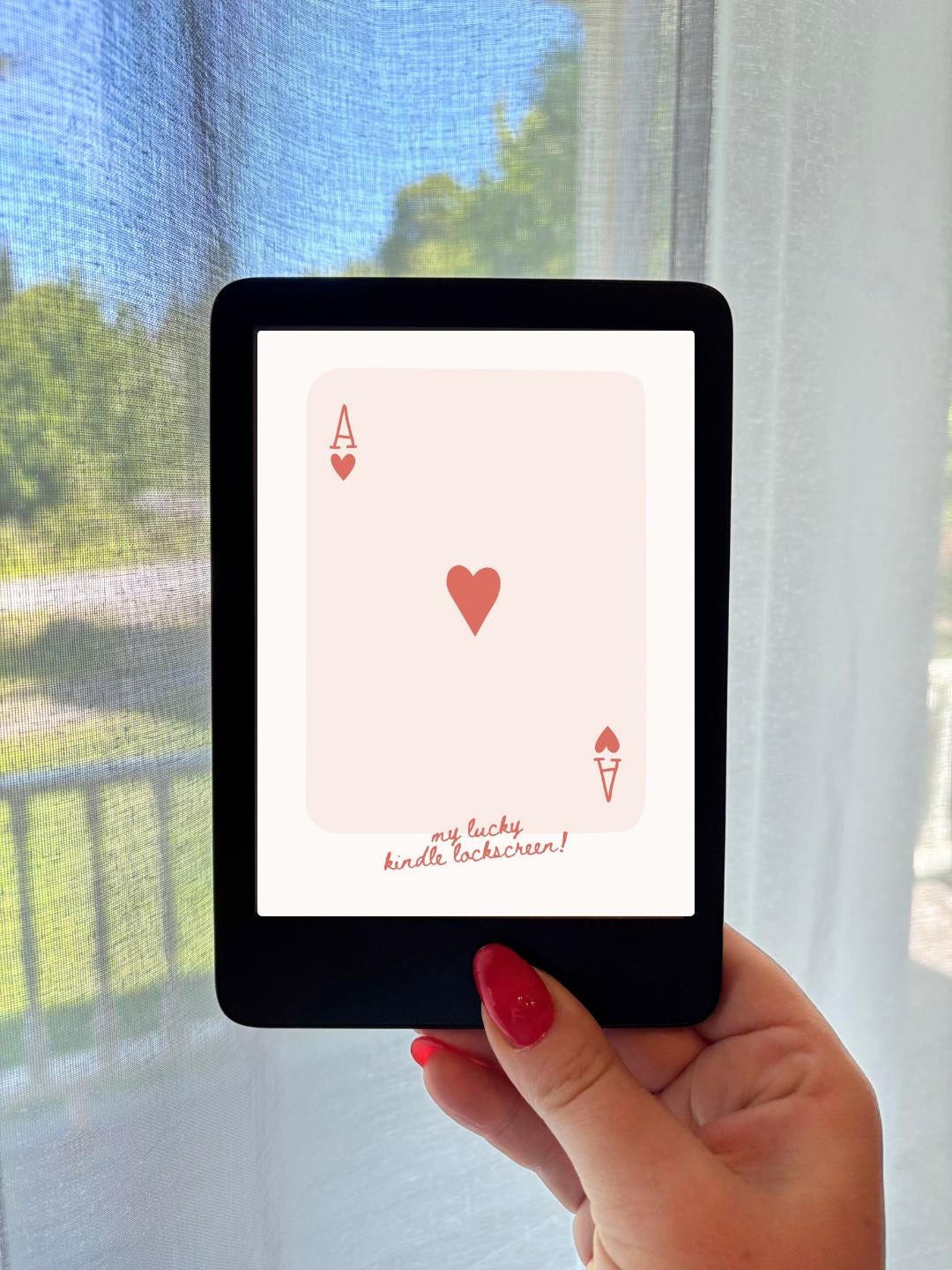 Kindle Lock Screen Ace of Hearts Coquette Wallpaper Colorsoft ...