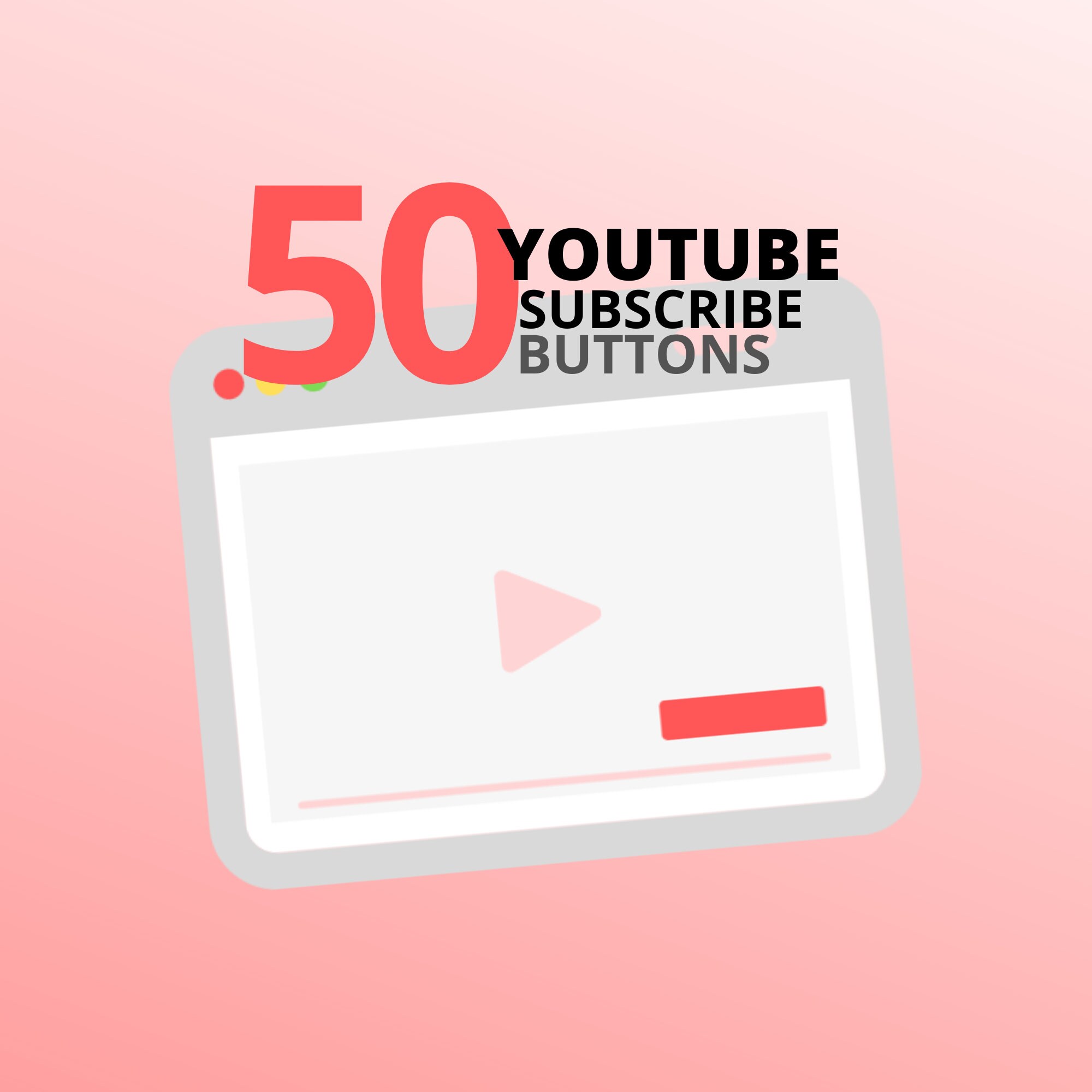 Youtube Subscribe Buttons in PNG With Transparent Background - Etsy