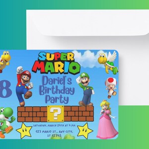 Mario Bros Birthday Invitation CANVA EDITABLE - Etsy