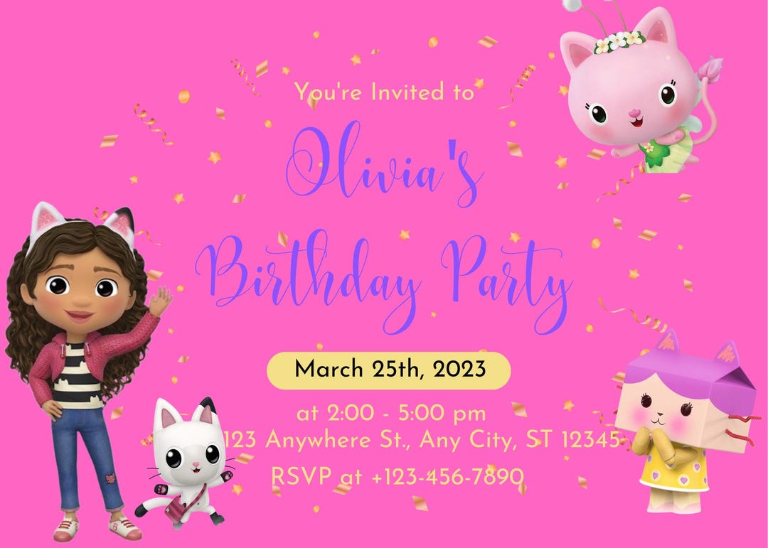 Gaby's BIRTHDAY INVITATION Editable Template in Canva // Digital ...