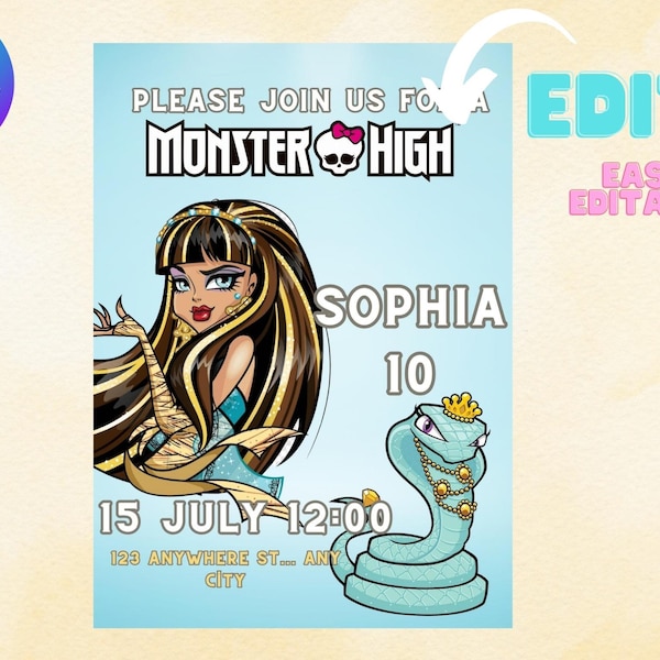 Monster High Invite - Etsy