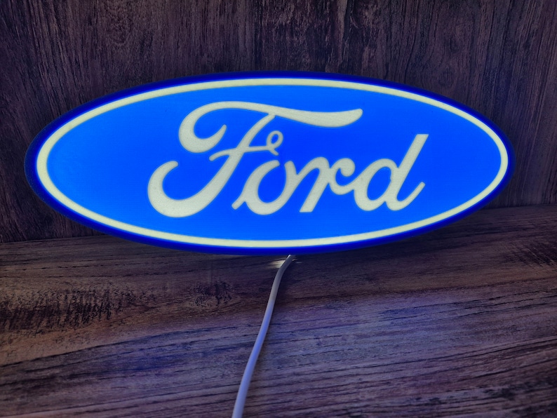 Ford Emblem LED 3D Printed Light Box - Automotive Decor Car Van Truck ...