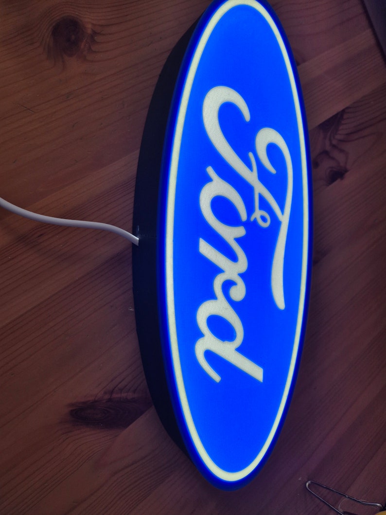 Ford Emblem LED 3D Printed Light Box - Automotive Decor Car Van Truck ...